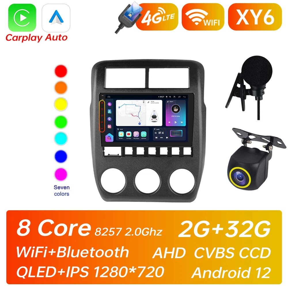 Автомагнитола для LADA Niva Legend Bronto 2021-2023, 2 din, Android, GPS, без DVD XY6 2 32G Camera