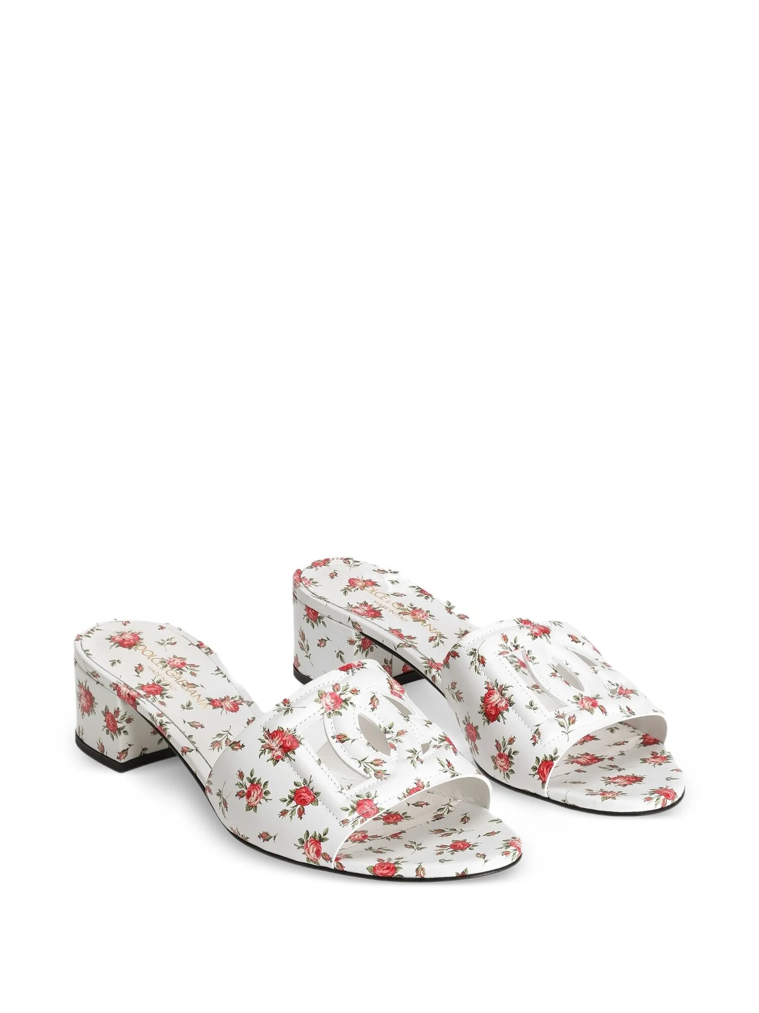 Босоножки DOLCE & GABBANA, размер 40 EU, бежевый/белый — фото 1