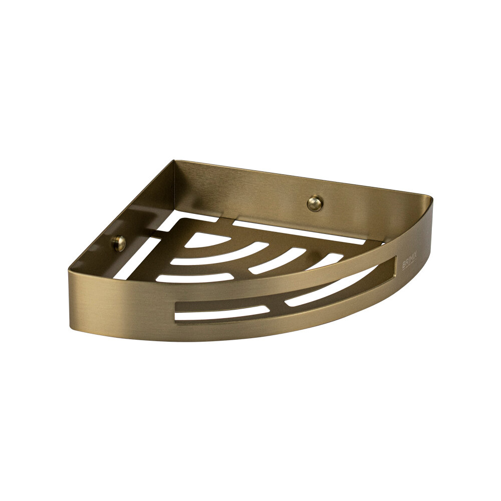 Полка литая угловая одинарная 22см. из нержавеющей стали матовое золото BRIMIX 5657-MG