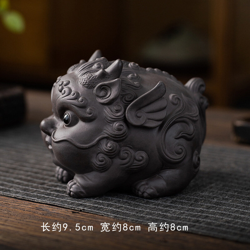 Фуцзяньская ручная работа, фиолетовая глина Пиксиу, чайный питомец, фиолетовая глина Пиксиу, украшение для воды, привлекающее богатство, креативное маленькое украшение для чайного стола