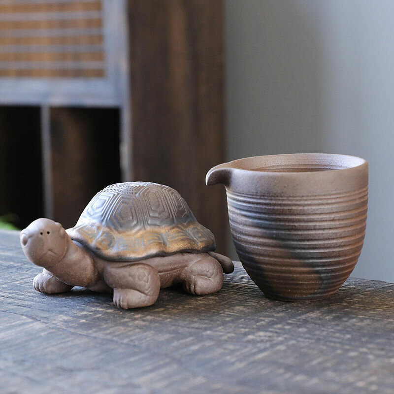 Японский стиль грубой керамики, позолоченный чайный фильтр, интегрированный фильтр для чая, разделитель, чашка для чая, фильтр для чайных листьев, украшение для чайного питомца