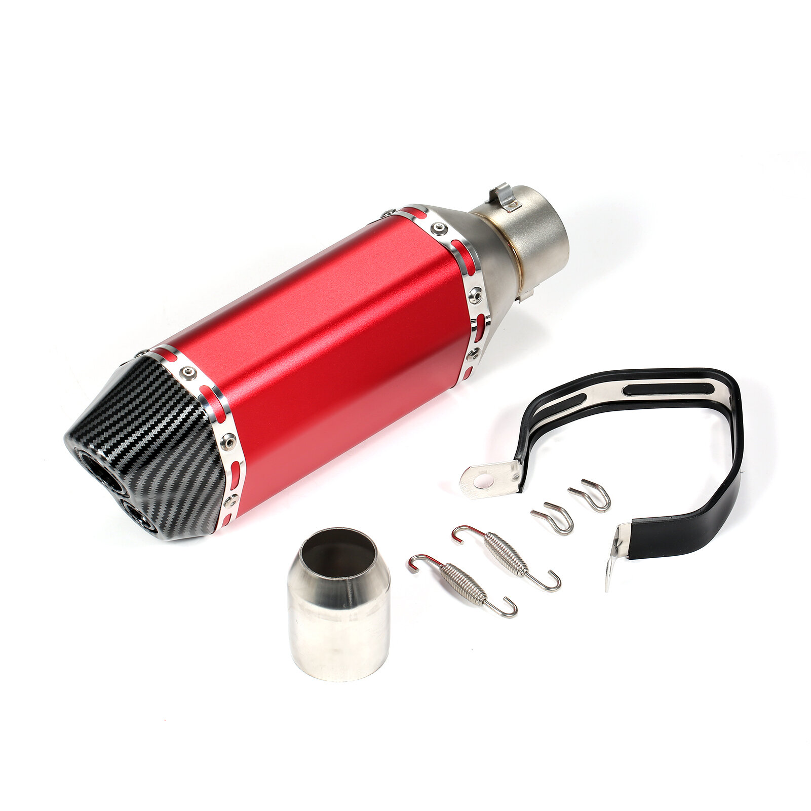 38-51mm Универсальный Выхлопной Трубопровод для Мотоцикла, Дополнительный Выхлопной Мффлер для Мотоциклов и ATV, Красный, Черный, Синий, Стальной, С Набором Крепежных Деталей