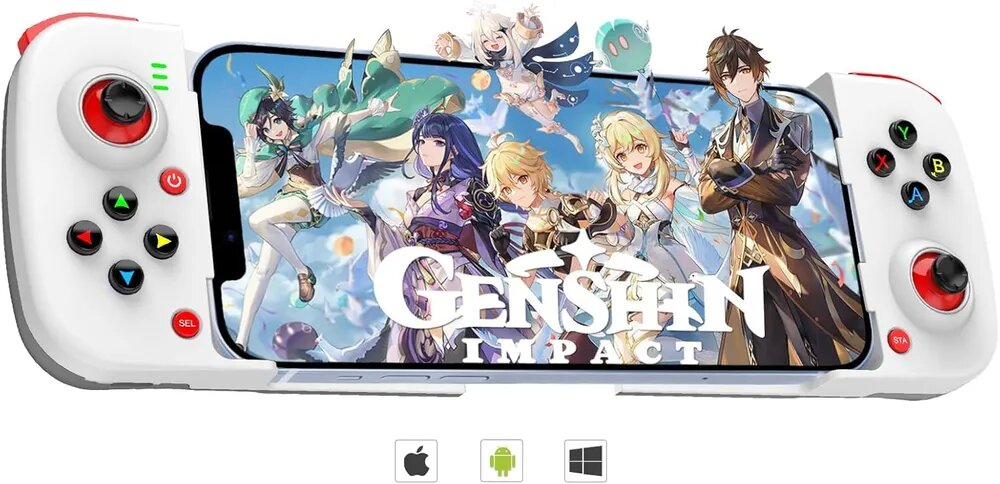 Геймпад для iPhone, iOS, Android, ПК: совместим с iPhone 15/14/13/X, iPad, Samsung Galaxy, Motorola, TCL и планшетами.