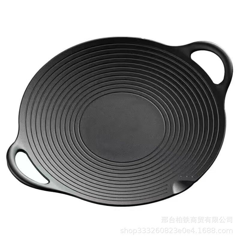 Чугунная сковорода с резьбой, корейский стиль, сковорода для барбекю, уличная антипригарная сковорода, чугунная сковорода для барбекю, необработанная теппаньяки сковорода