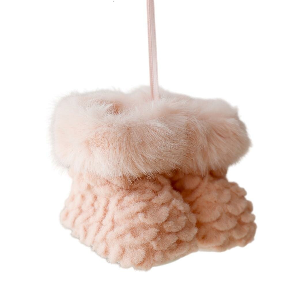Новогодний плюшевый башмачок для украшения, Розовый