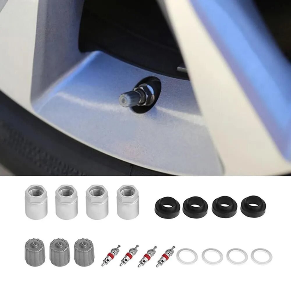 4 комплекта обслуживания датчика давления в шинах автомобиля TPMS с прокладкой крышки клапана гайки