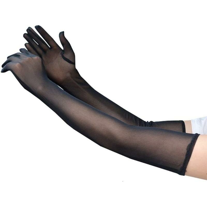 Перчатки из эластичной сетки-черный