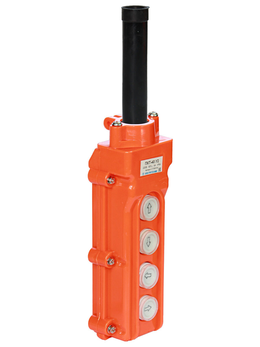 Пост кнопочный Электротехник ПКТ-40, на 4 кнопки, степень защиты IP54, ABS-пластик