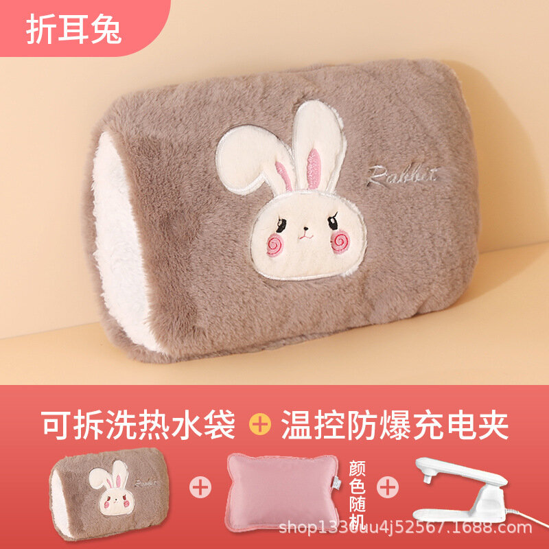 2025 Горячая бутылка с водой, перезаряжаемая, взрывобезопасная, теплая водяная сумка, национальный стандарт, мультяшный плюшевый милый грелка для рук, сумка для грелки, теплая для ребенка