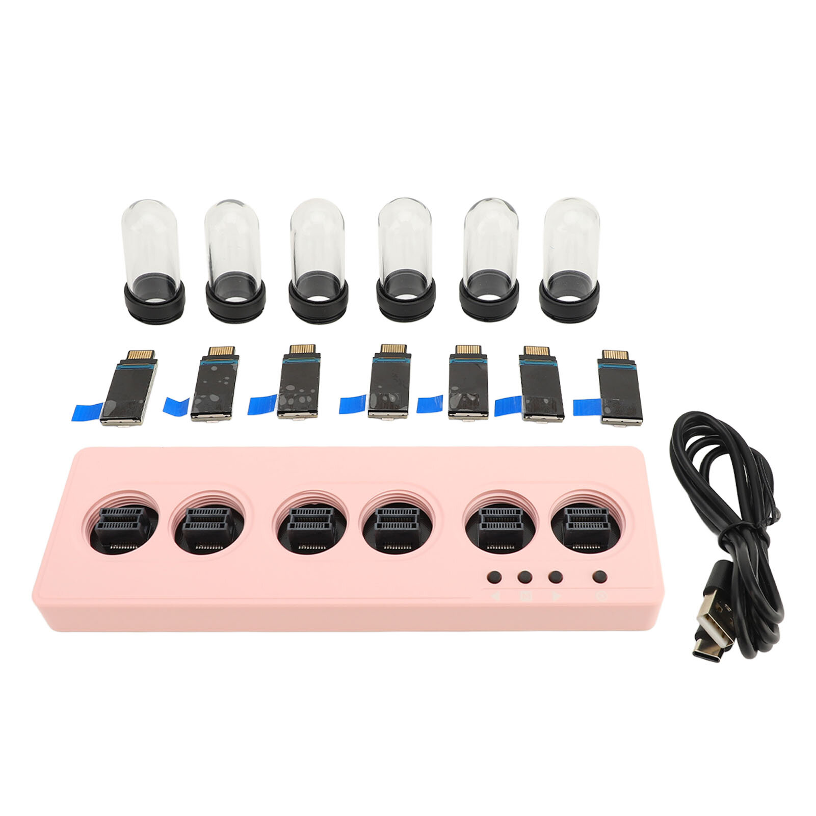 Розовые цифровые часы с RGB-подсветкой и IPS-экраном