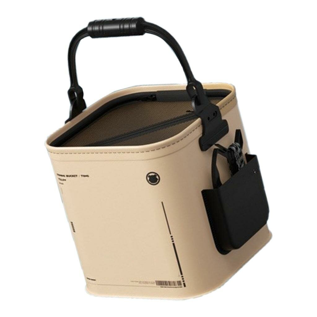 Складное ведро для рыбалки с веревкой, 24x24x24 см
