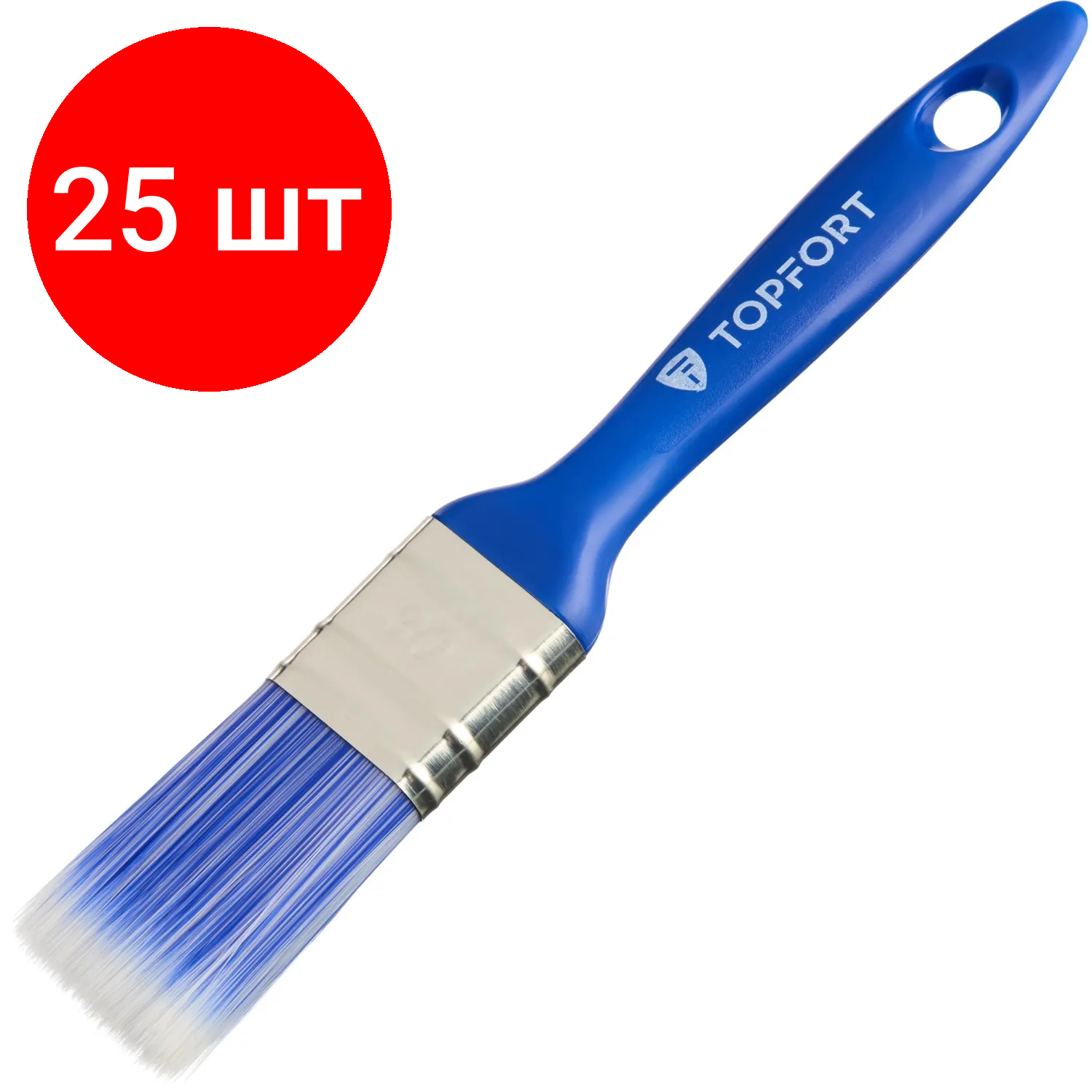 Комплект 25 штук, Кисть плоская акриловая TOPFORT Aqua Performance 30х15