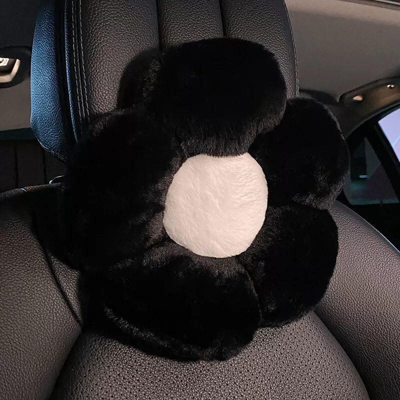 Зимняя плюшевая накидка на автомобильное сиденье, высококачественная, женская, с камелиями, цельная, для заднего