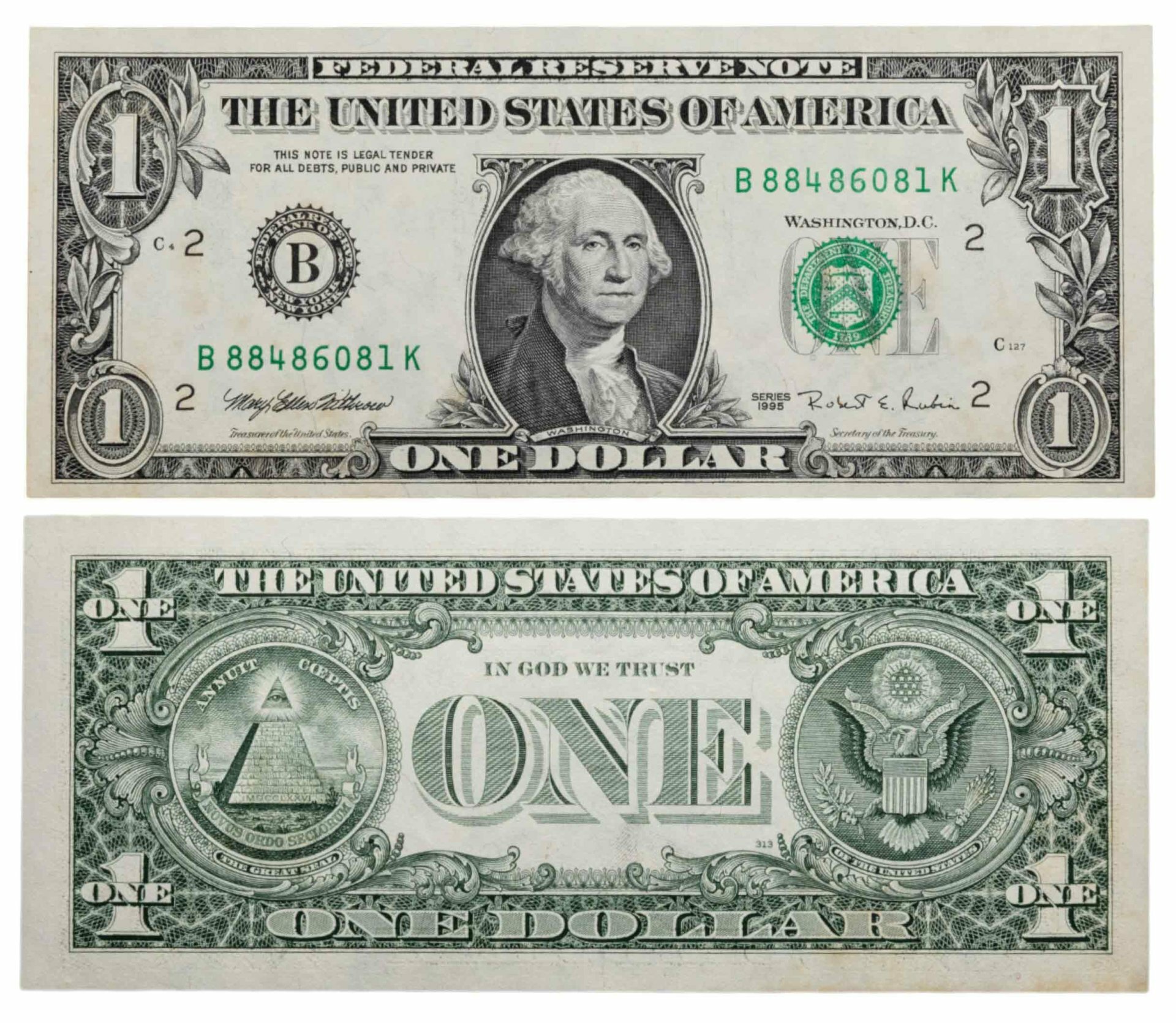 США 1 доллар 1995 Pick 496a B-Нью Йорк