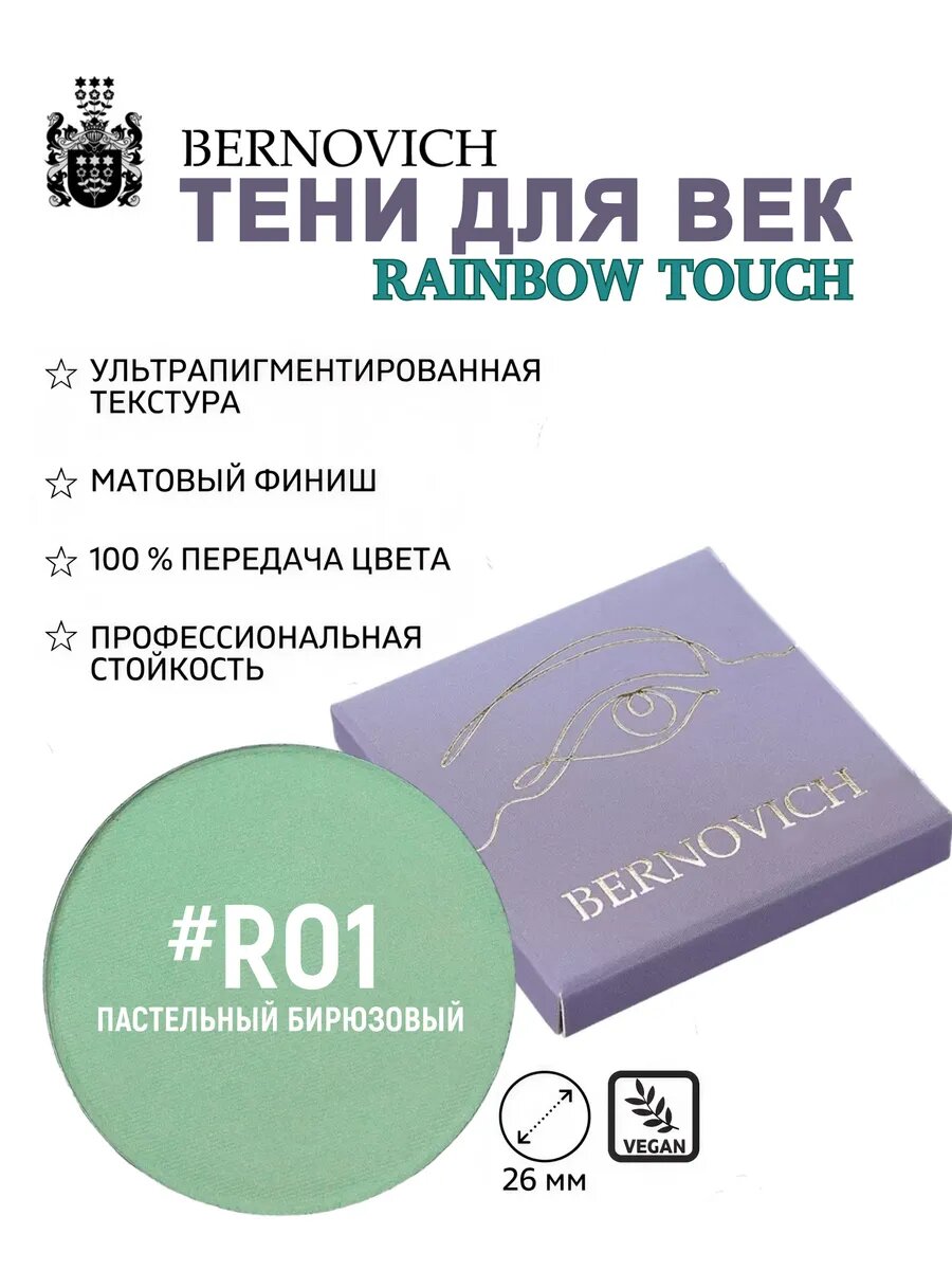 Тени-пигменты для глаз рефил Rainbow R 01 пастельный бирюзовый