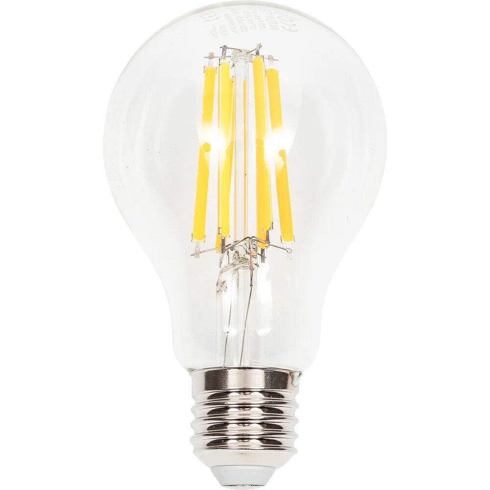 Лампа Ecola classic LED Premium 17,0W A65 220-240V E27 2700K 360 filament прозр. нитевидная (Ra 80, 100 Lm/W, КП=0) 115x65 N7LW17ELC