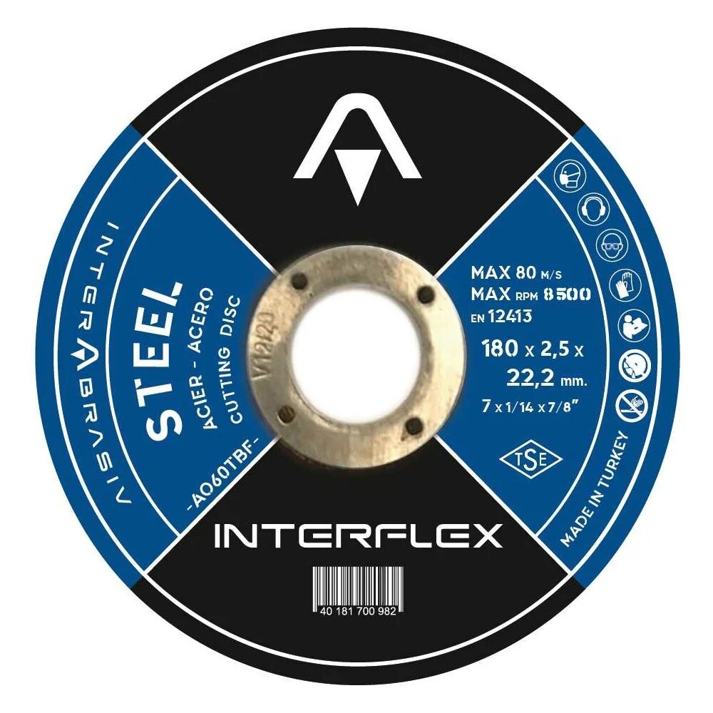 Круг отрезной по металлу 180х2.5х22.23 мм Interflex 4687202817887