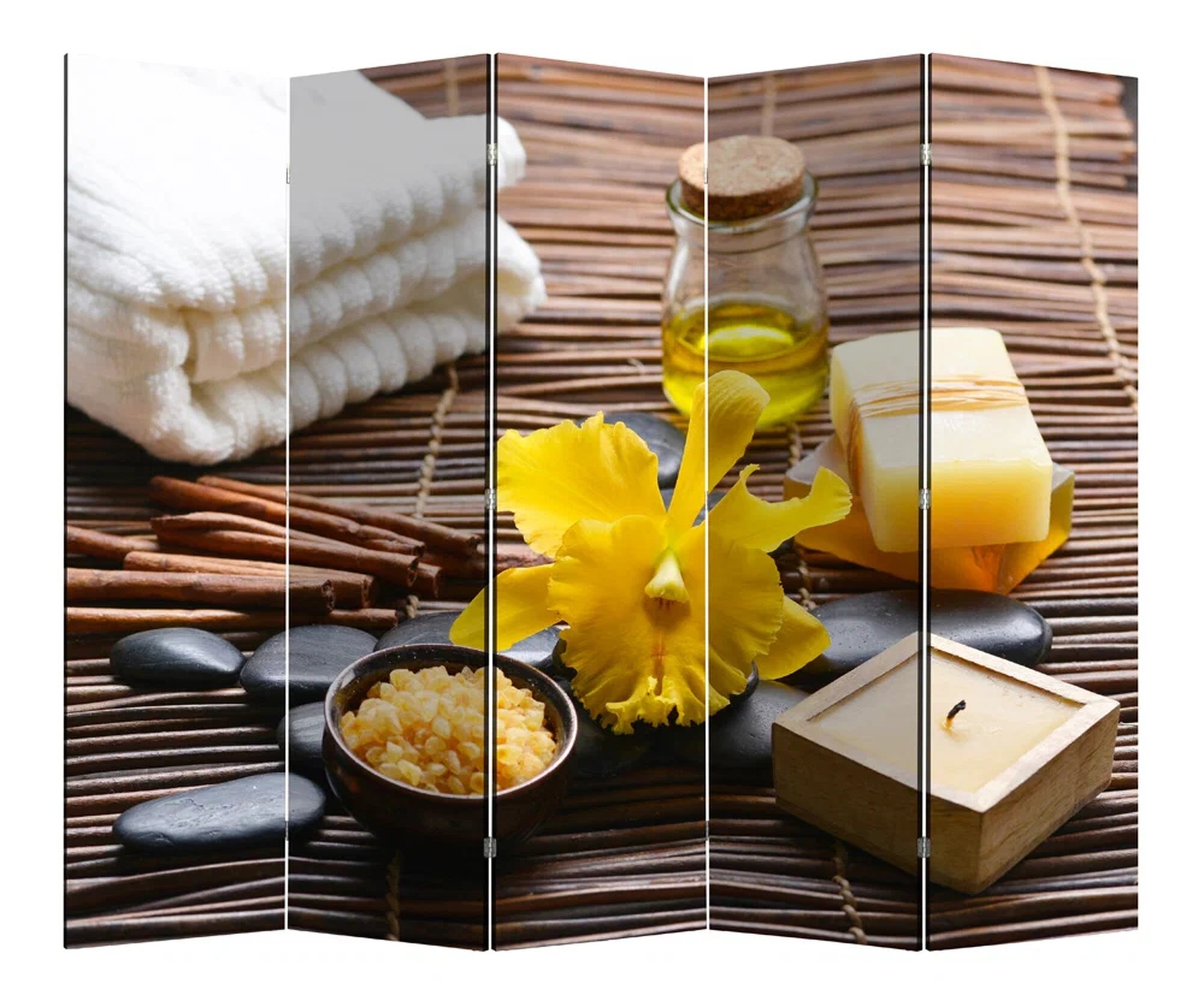 ПВХ ширма перегородка для зонирования Спа 1 - 5, размер 177х235/47 см