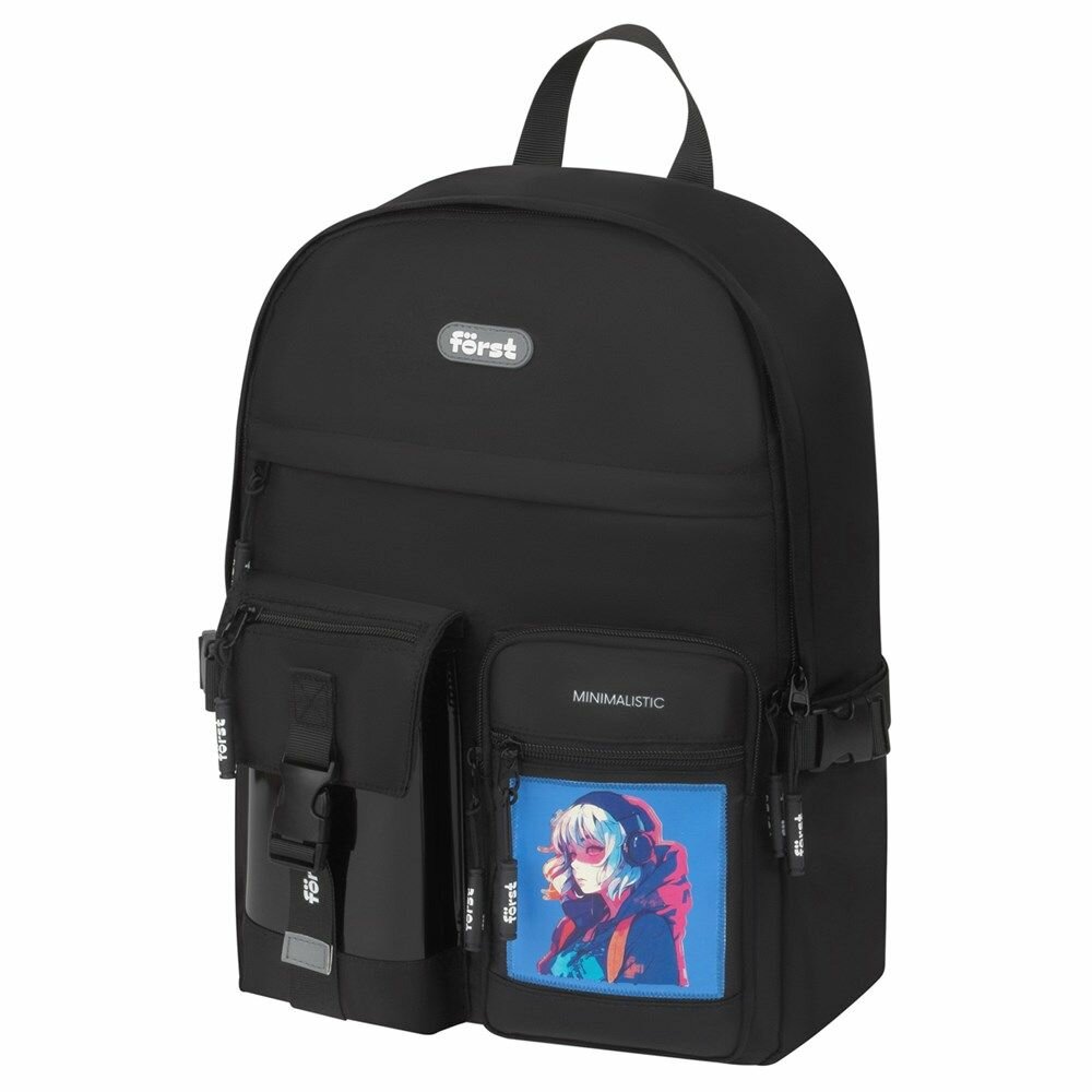 Рюкзак F rst F-Teens "Anime girl" 40*28*15см, 1 отделение, 7 карманов, уплотненная спинка