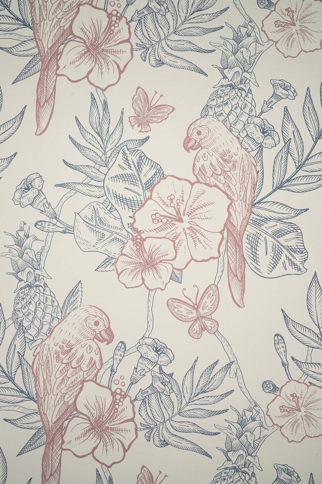 Обои бумажные Московская обойная фабрика Попугаи 239302-1 0,53*10м