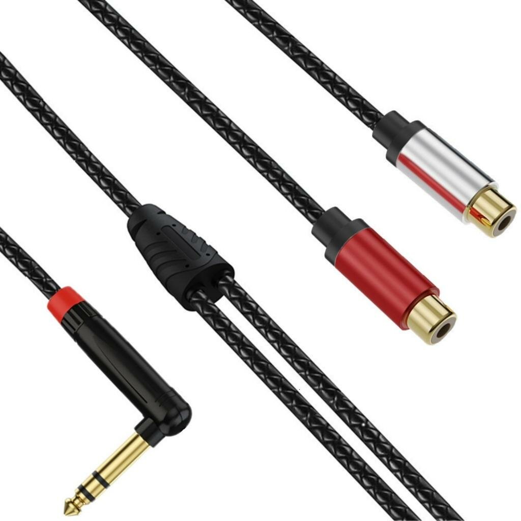 Адаптер 6,35 мм TRS — 2 RCA, 3m - женская голова