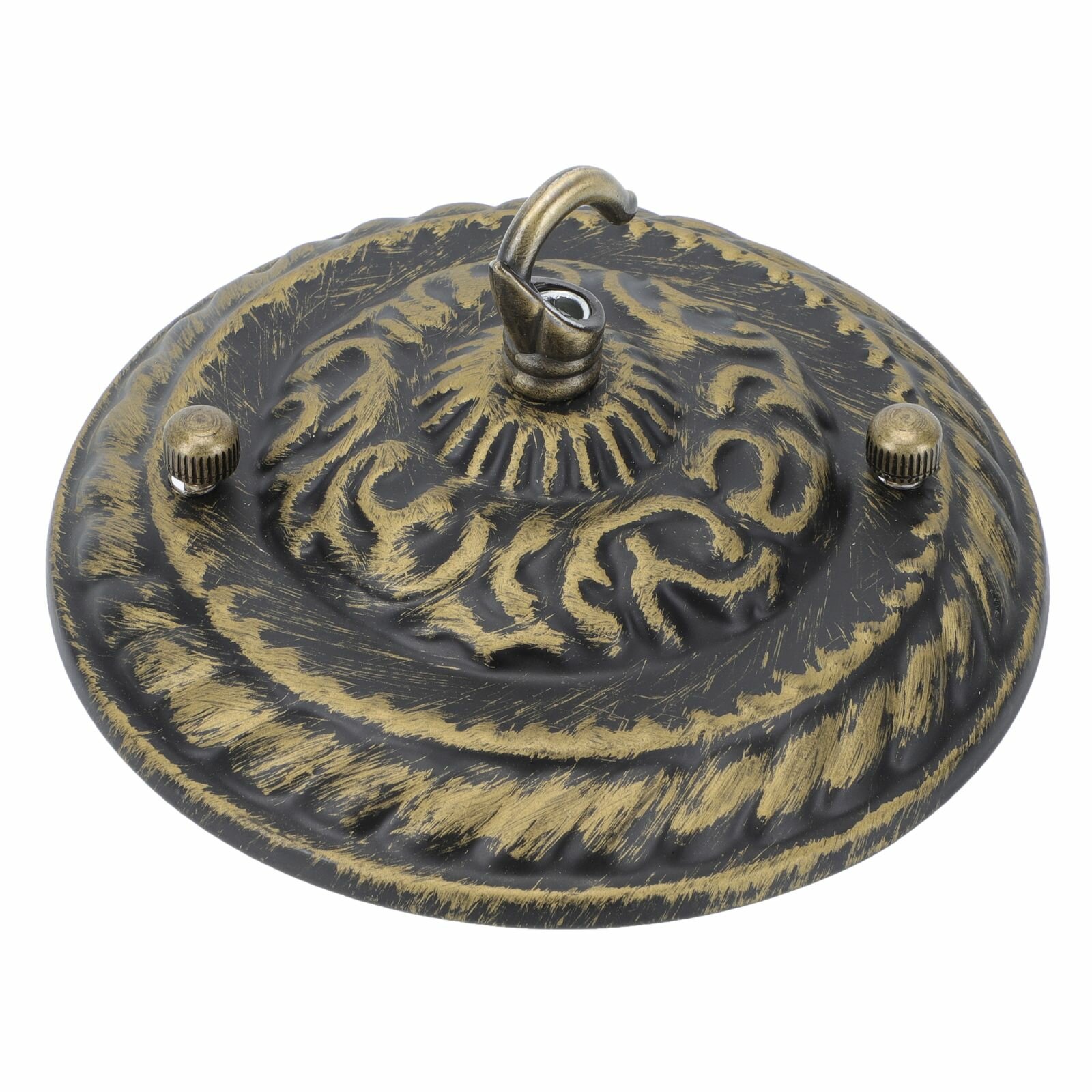 Винтажная потолочная розетка из металла золотистого цвета с подвесным крюком для люстры, комплект из 2 шт