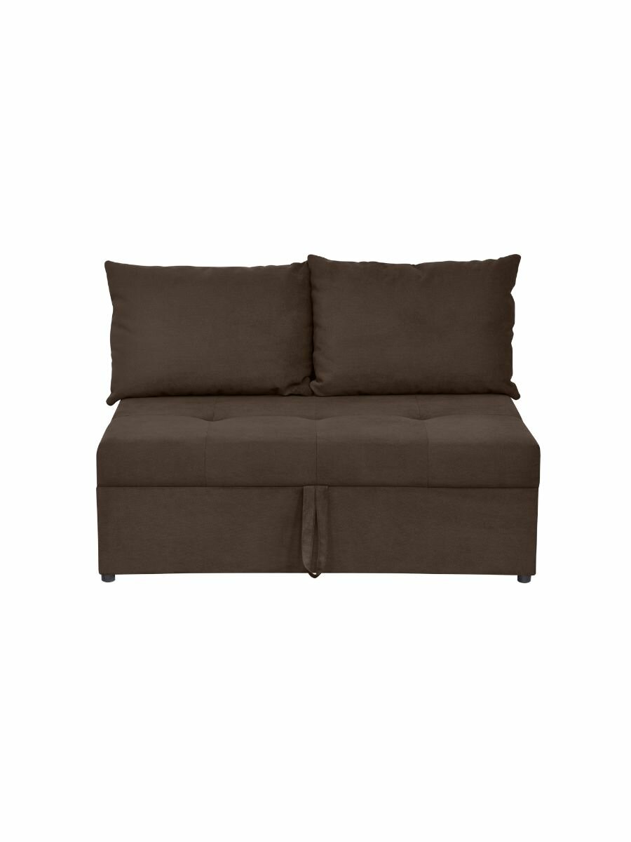 Диван раскладной без подлокотников сити 1400 (спальное место 1400*1900), велюр цвет коричневый
