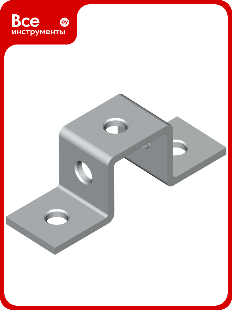 Пластина П-образная УМС 5 отверстий под профиль 41х41, ТДЦ 2 шт. PP-5-41-TDZ