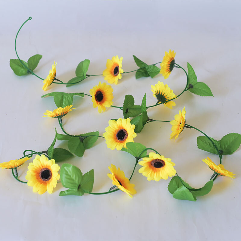 Искусственный цветок, букет подсолнухов, вьющиеся цветы, декор для стен, декор для забора, декор для потолка торгового центра, искусственный подсолнух