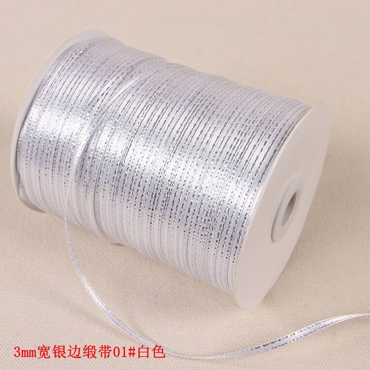 3 мм сатиновая лента с золотым краем, ярко-красная, двойная золотая лента, золотисто-коричневая лента с золотым краем, 0,3 см сатиновая лента с золотым краем