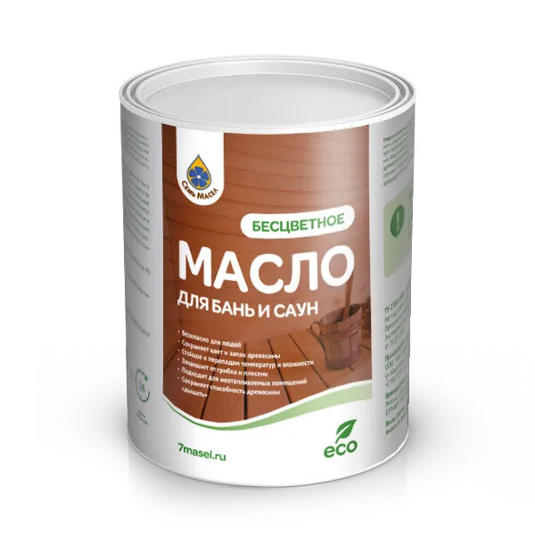 Масло для бань и саун Бесцветное 1л Семь масел 00-00000244
