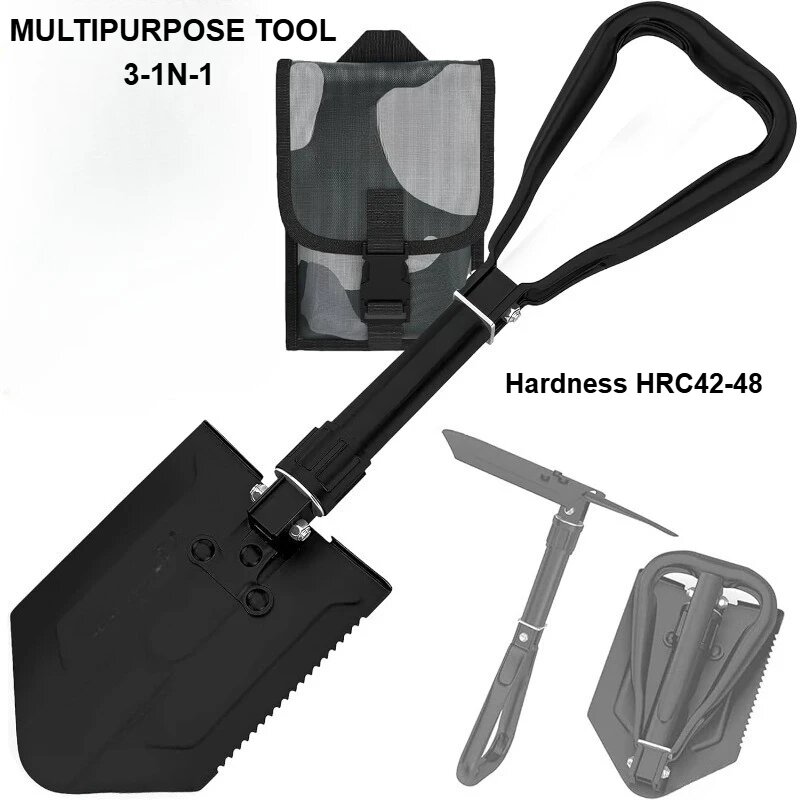 Складная лопата Changlin Luhu из марганцевой стали 50Mn 3-в-1 Black