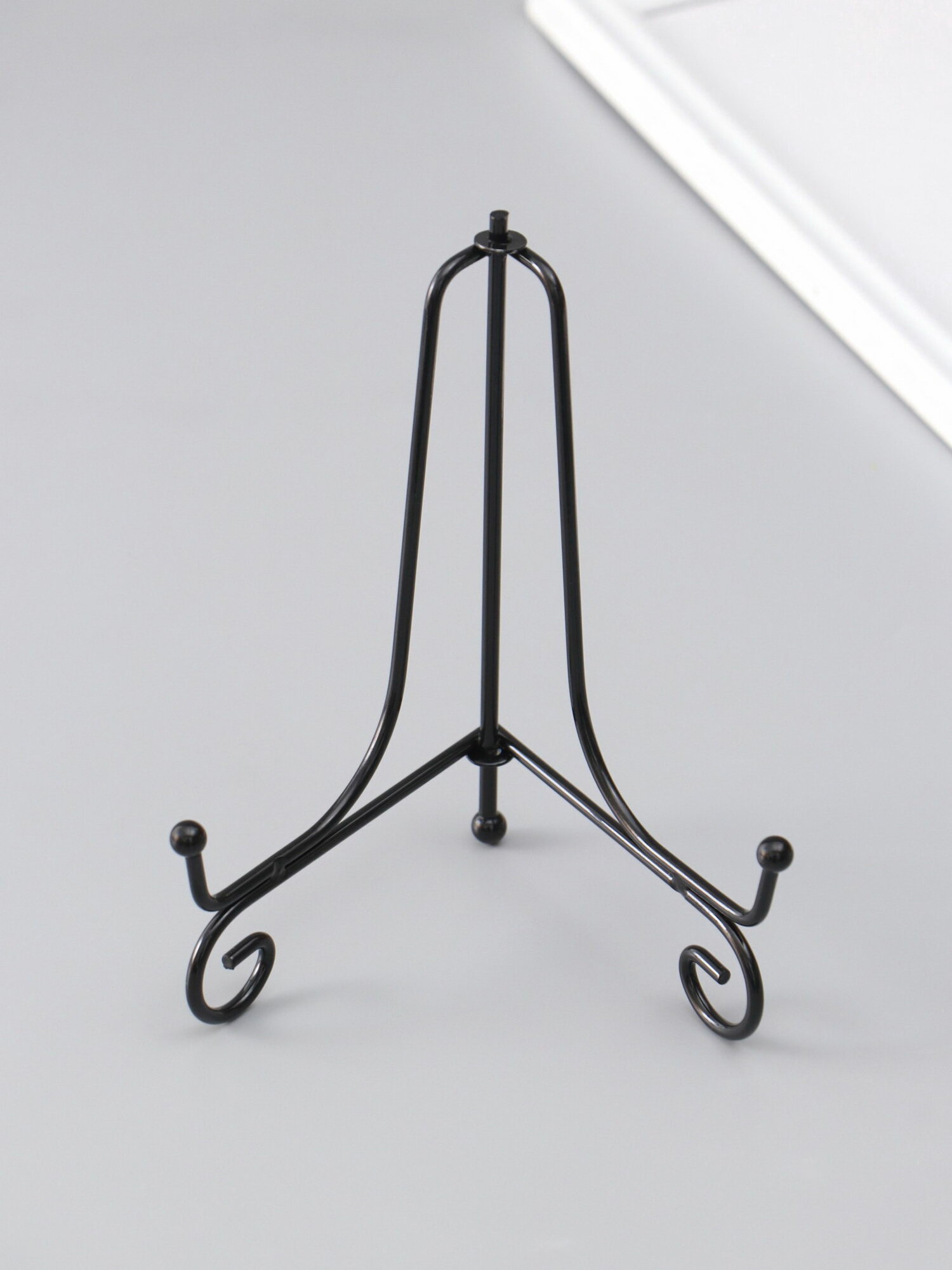 Подставка для тарелки декоративной d=15-18 см "Узорная", металл, 15x9.5 см, чёрная, набор 5 шт.