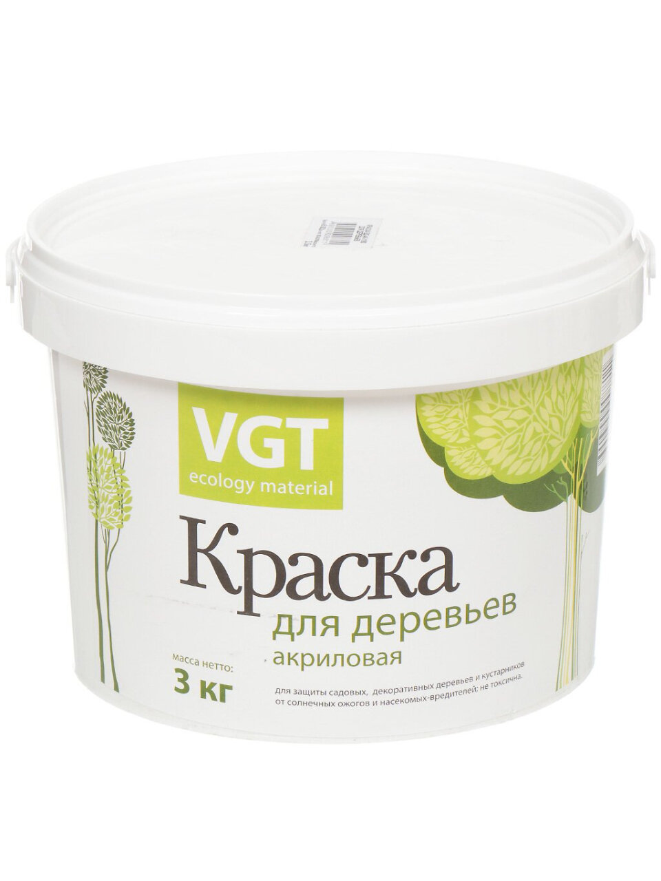 Побелка садовая для деревьев краска, 3 кг, VGT, ВД-АК –1180, 14218