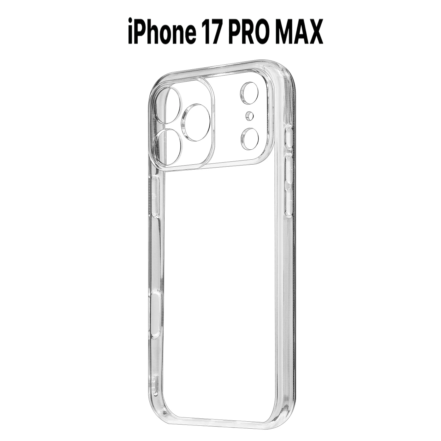 Чехол на Apple iPhone 17 Pro Max с защитой камеры, ударопрочный, из термополиуретана, прозрачный
