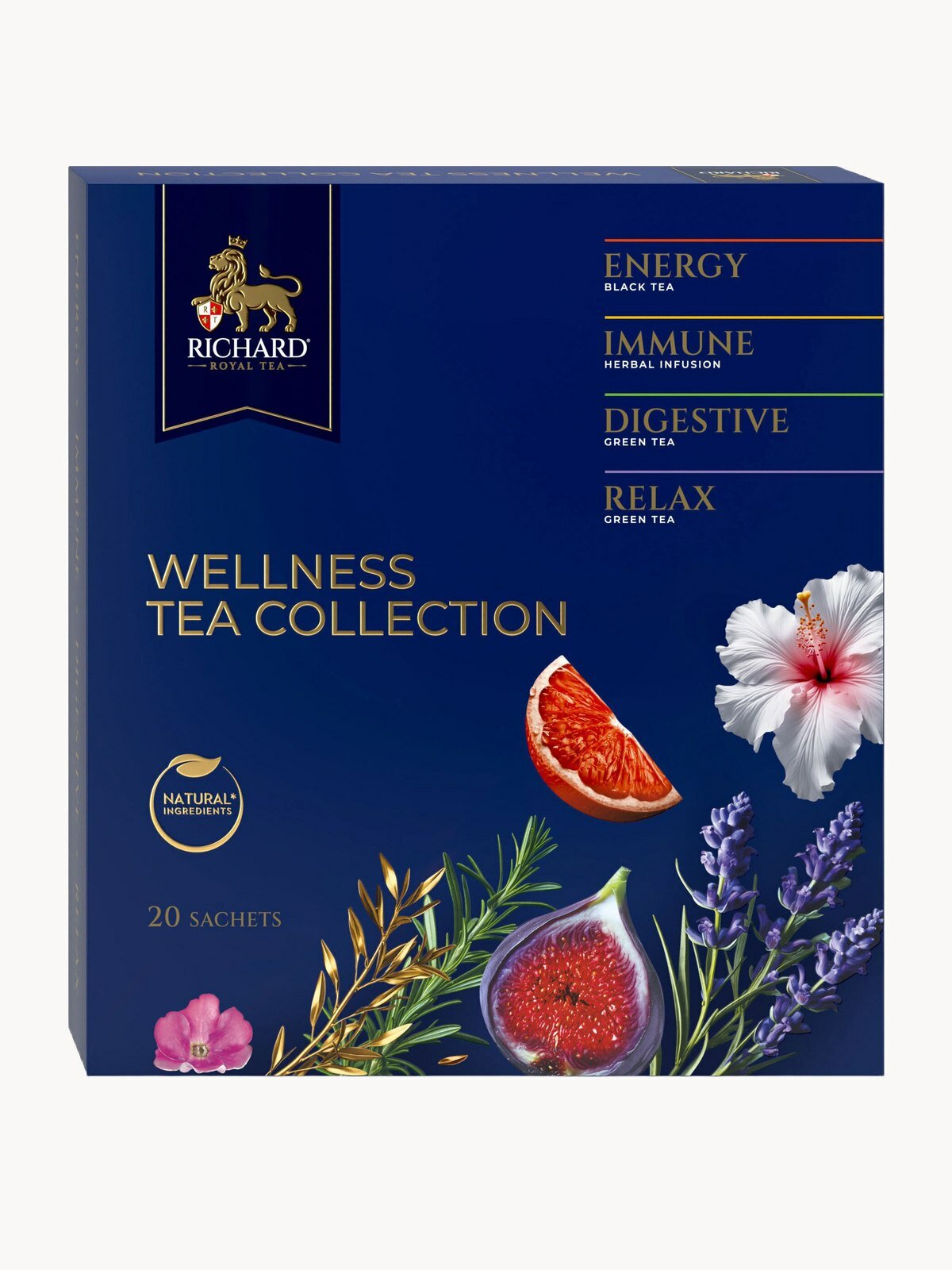 Подарочный набор ассорти чая Richard Royal Wellness Tea Collection, 4 вкуса, 20 пак.