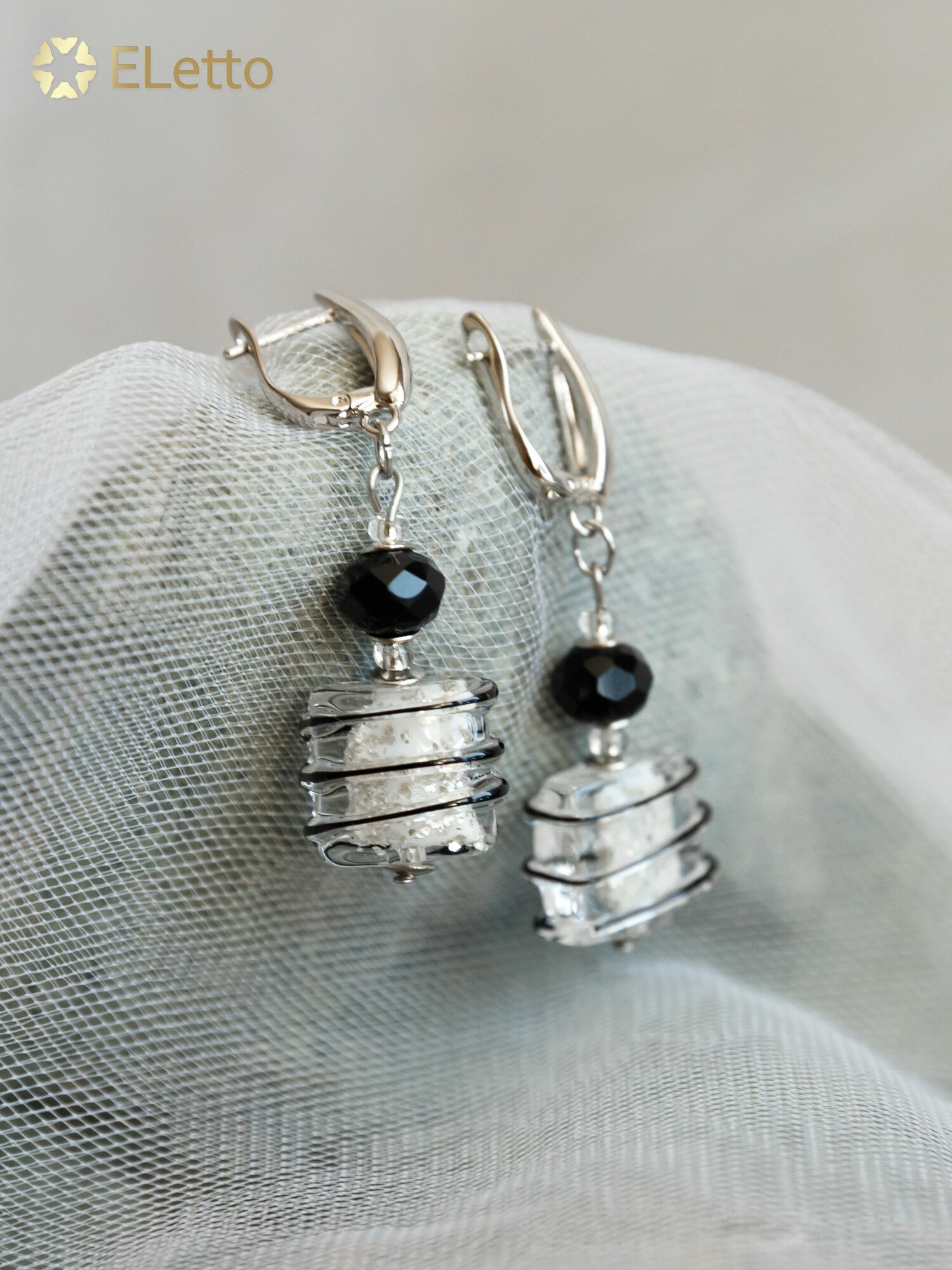 Серьги, стекло, муранское стекло