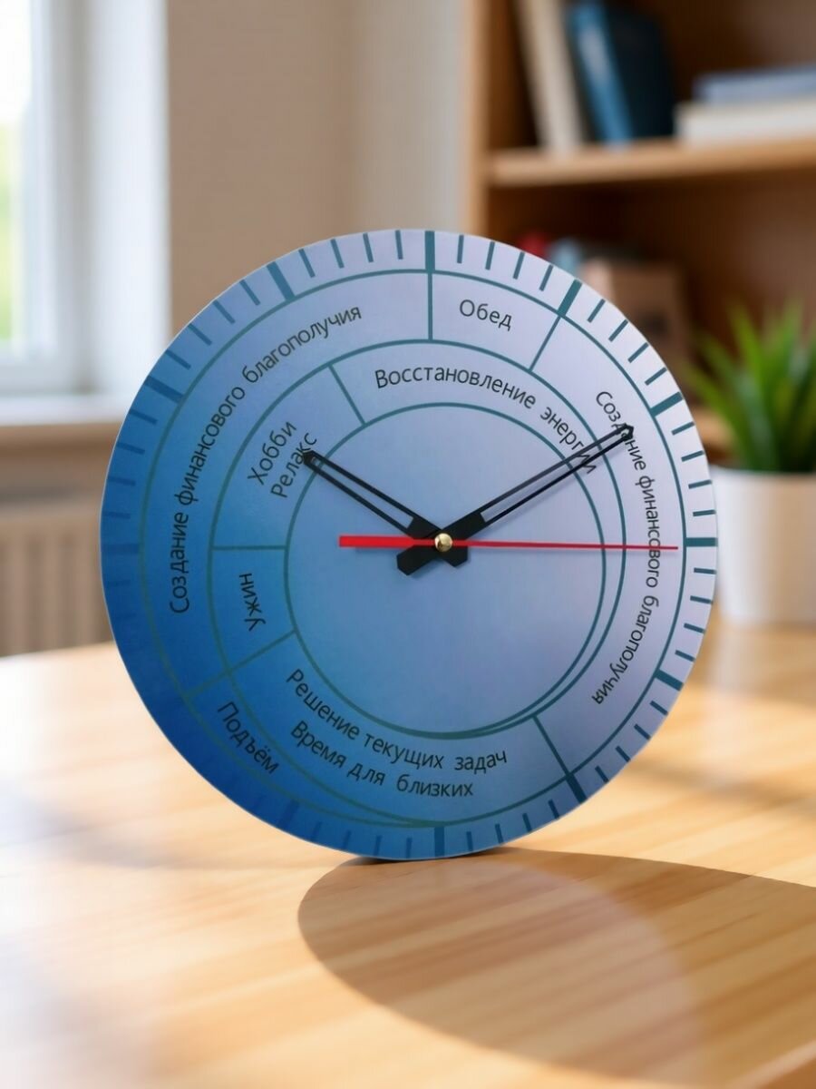 Настенные часы "Баланс Жизни", для деловых людей, диаметр 25 см, синие