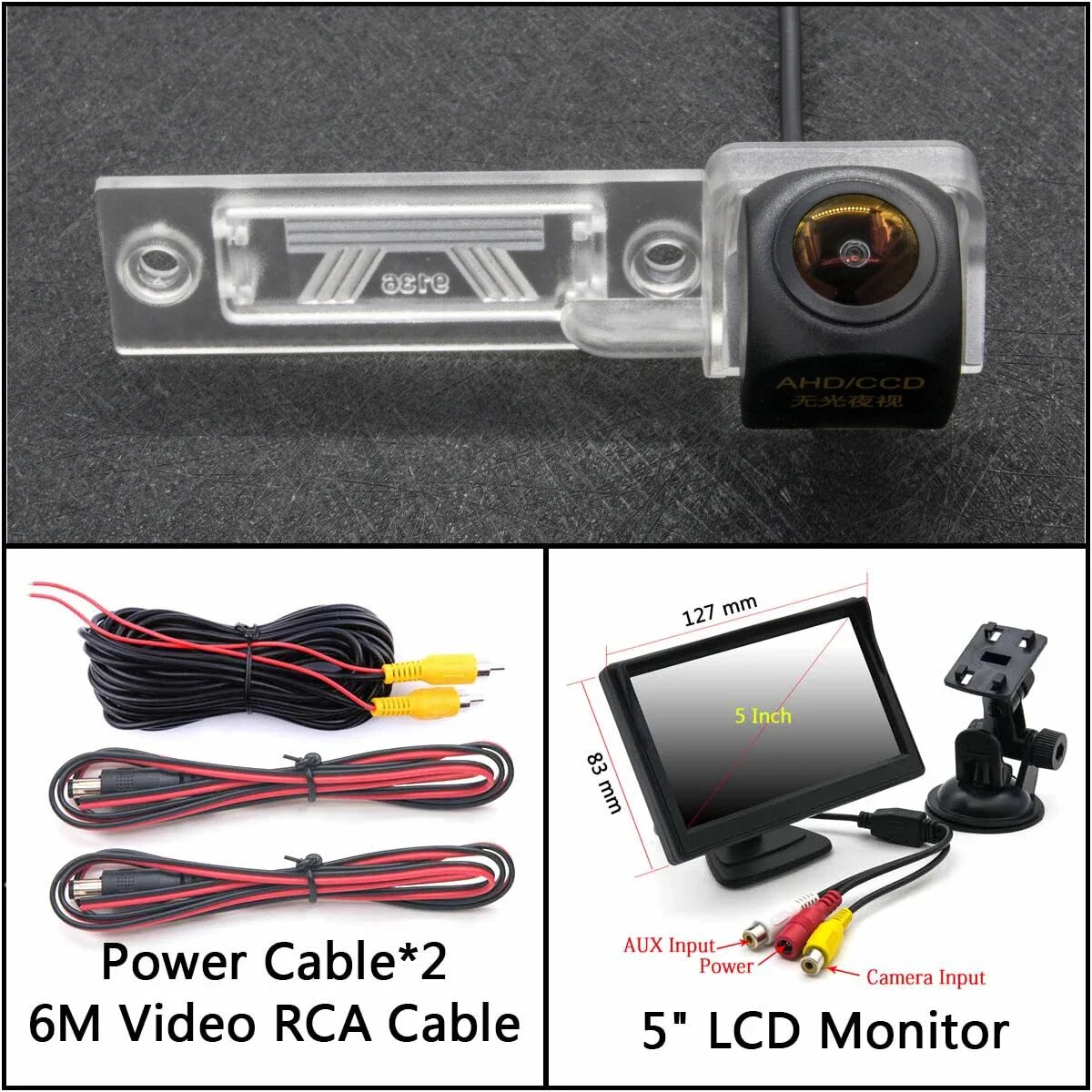 Автомобильная камера заднего вида AHD 1280*720P + 5" LCD, Cam Add