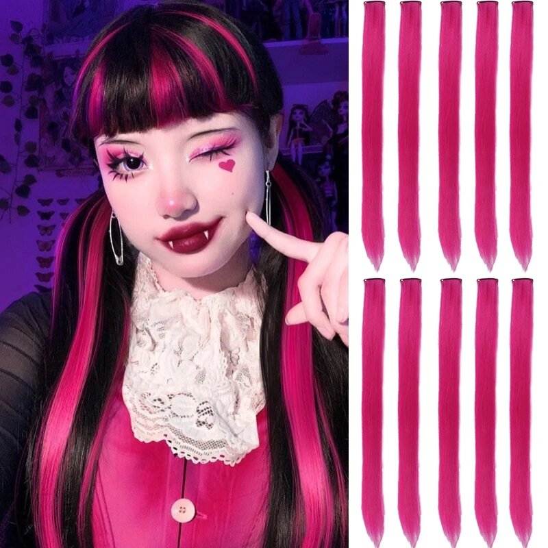 Розовые пряди для наращивания волос LUPU 13