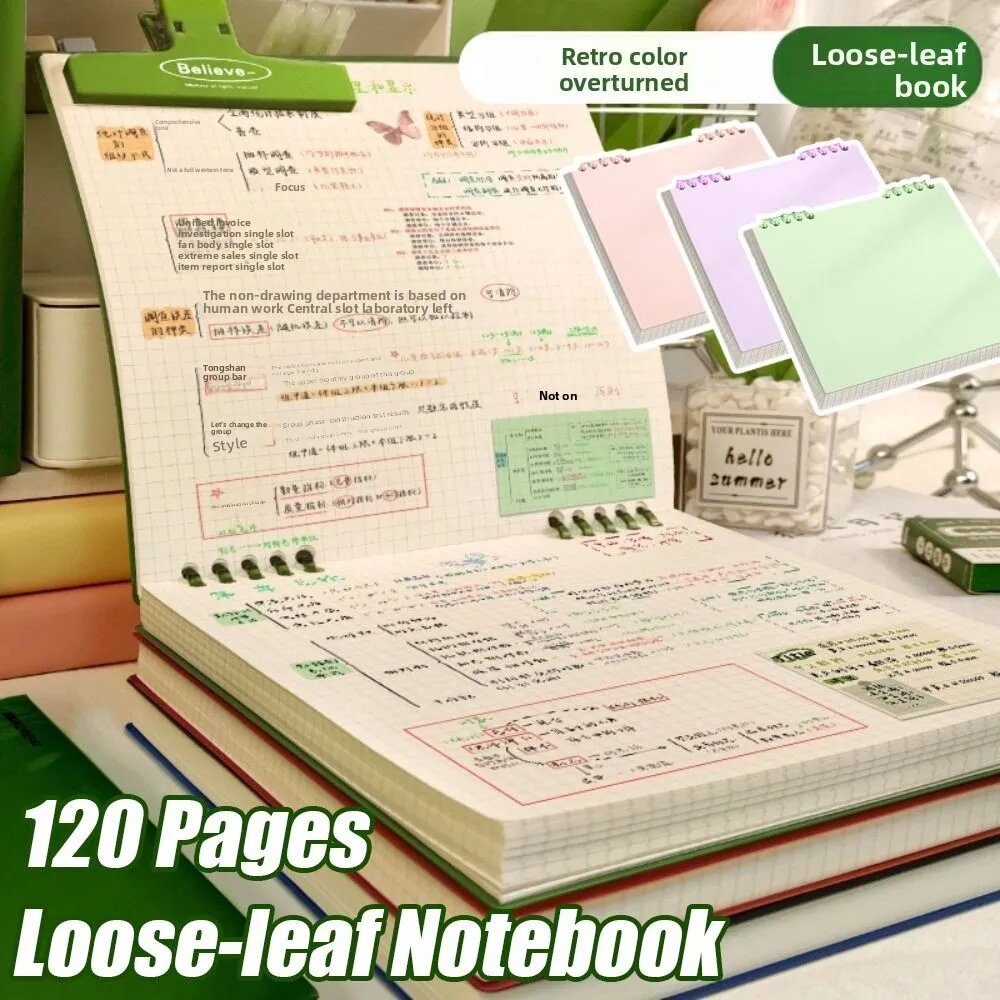 Блокнот Loose Leaf Edition, темно-синий, 120 страниц, размер 191*205 мм, в клетку — фото 1
