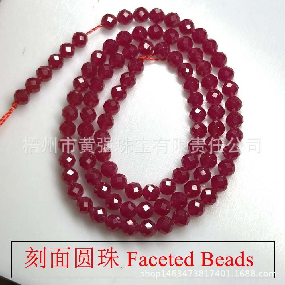 Лабораторно выращенные полупрозрачные рубиновые граненые бусины 3 мм, 3,5 мм, 4-6 мм, бусины в форме тыквы, свободные бусины для браслета.