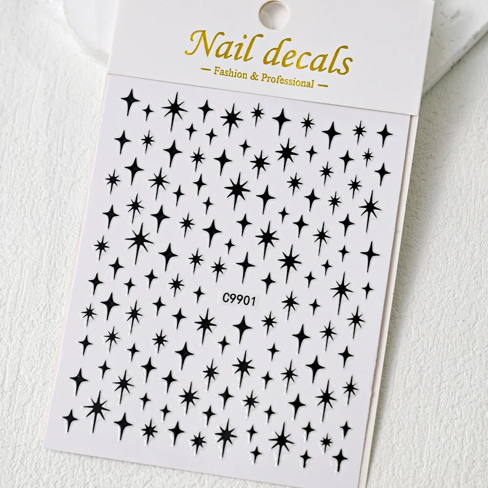 Наклейки на ногти MAFANAILS звезды черные NKZ299-01-04