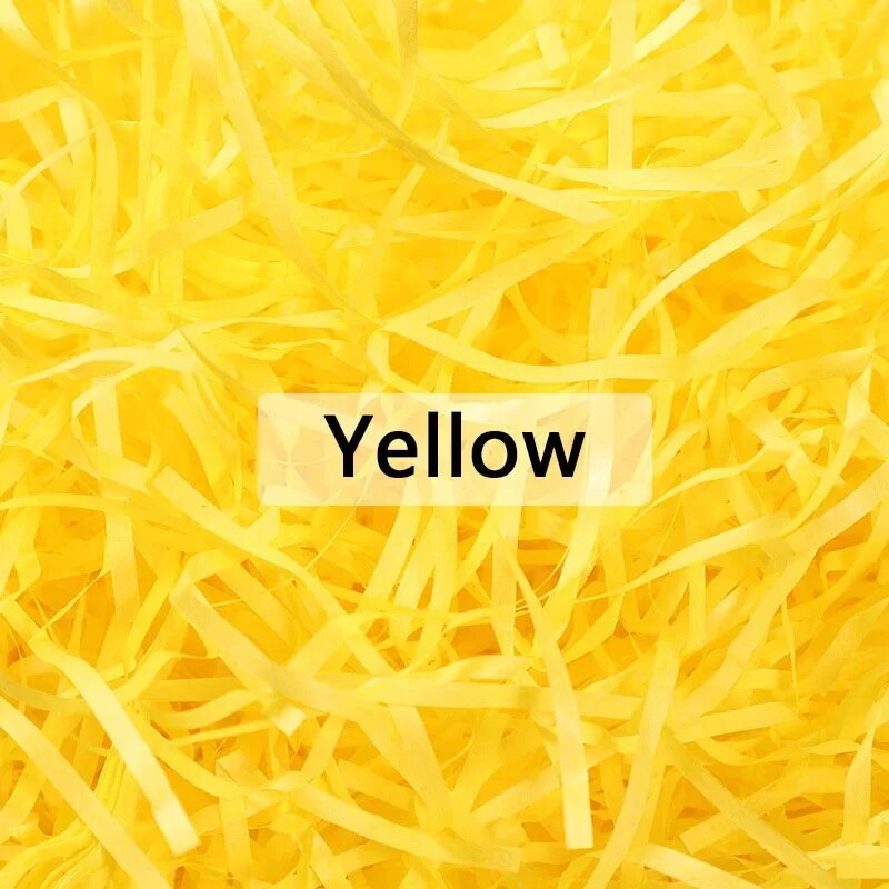 Красочная мятая бумага из рафии 50г Желтый, 50g, Yellow
