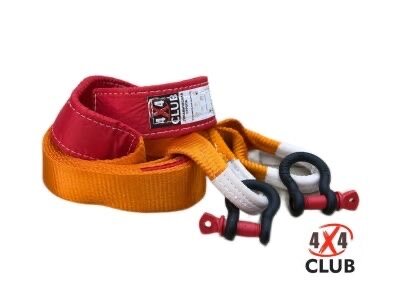 Динамическая рывковая стропа "4X4 CLUB" 9 т 5 м в комплекте с шаклами