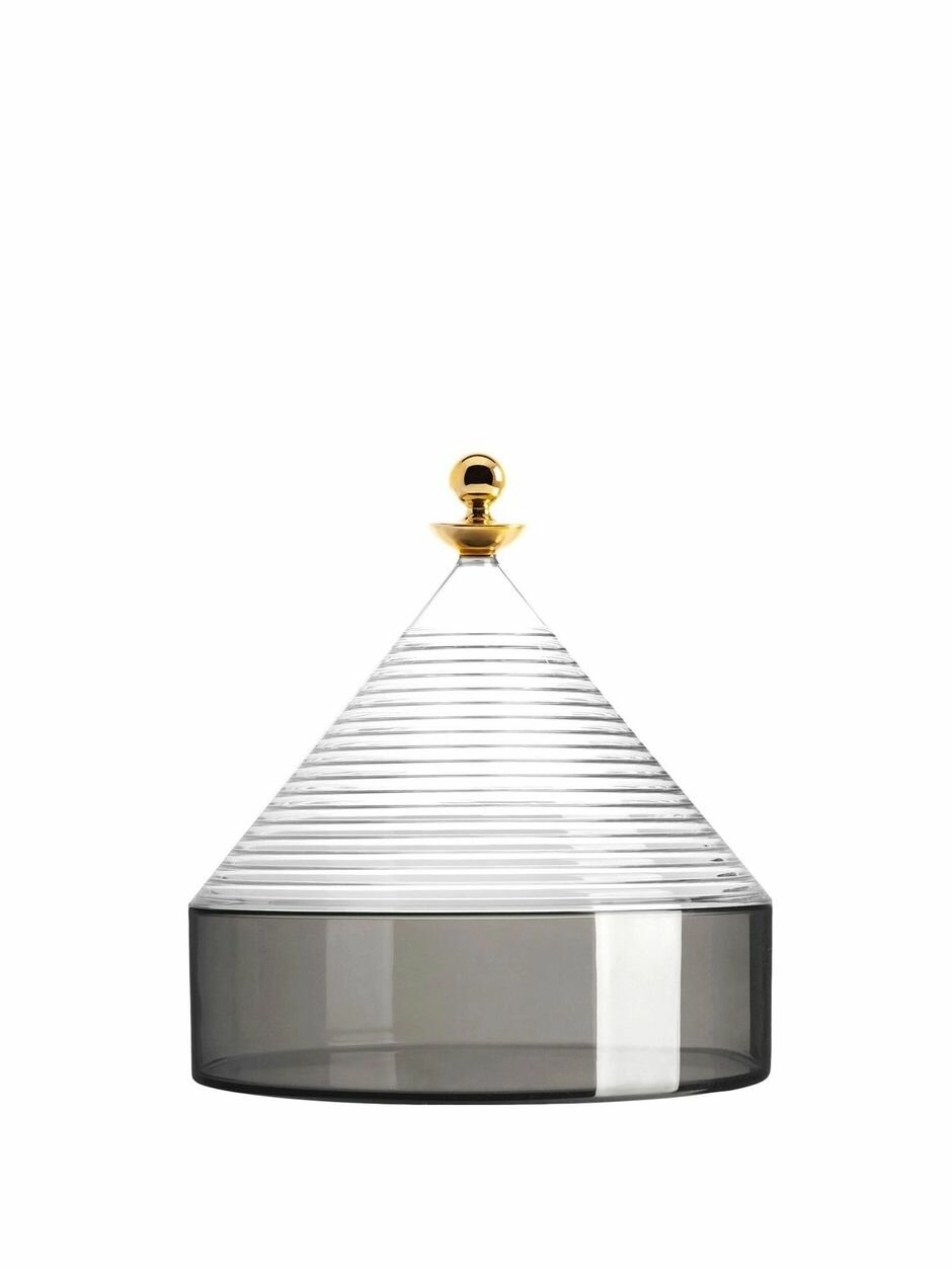 KARTELL Оригинал. Контейнер с крышкой/емкость для хранения TRULLO, 1550/CF, прозрачный + дымчатый.