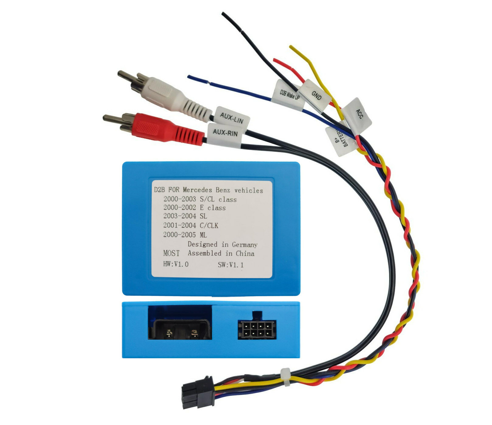 Комплект проводки Mercedes-Benz S CL E SL C CLK ML 2000 - 2005 для установки Android магнитолы / Wide Media