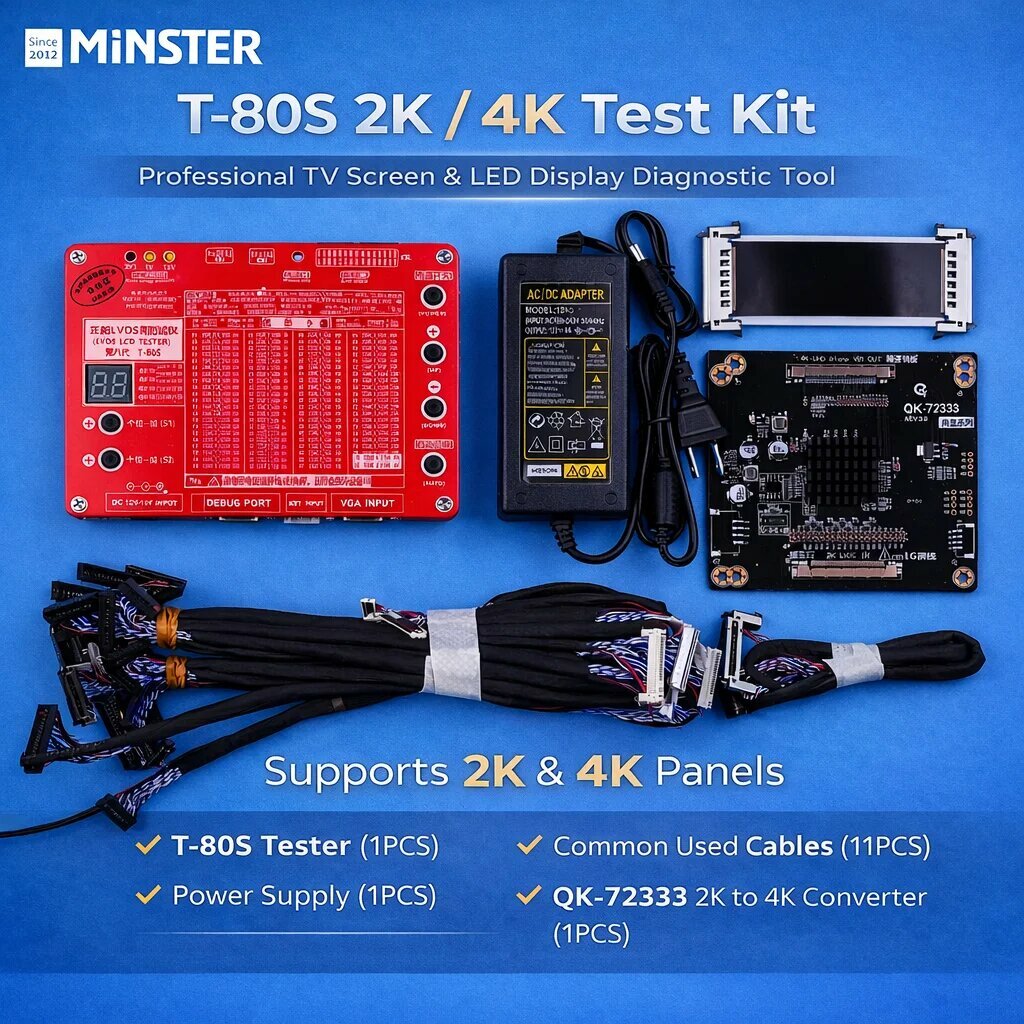 Тестер экранов T-80S LVDS LCD и LED для панелей телевизоров 2K и 4K