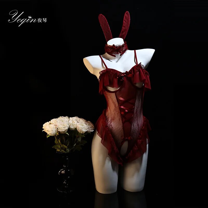 Аниме кролик девушка косплей костюм кролик перспектива униформа наряды сексуальный красный Красный