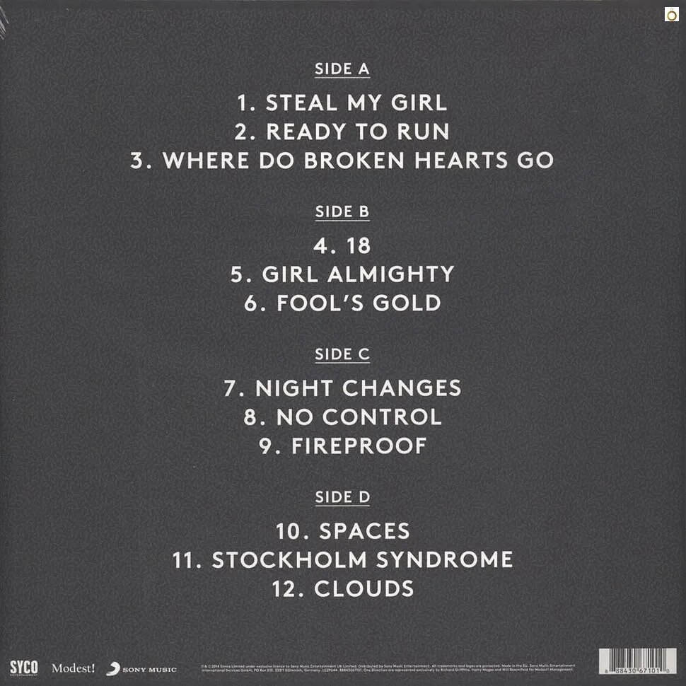 Виниловая пластинка One Direction - Four (2LP) Зарубежная поп-музыка 2014 г. Европейский Союз — фото 1